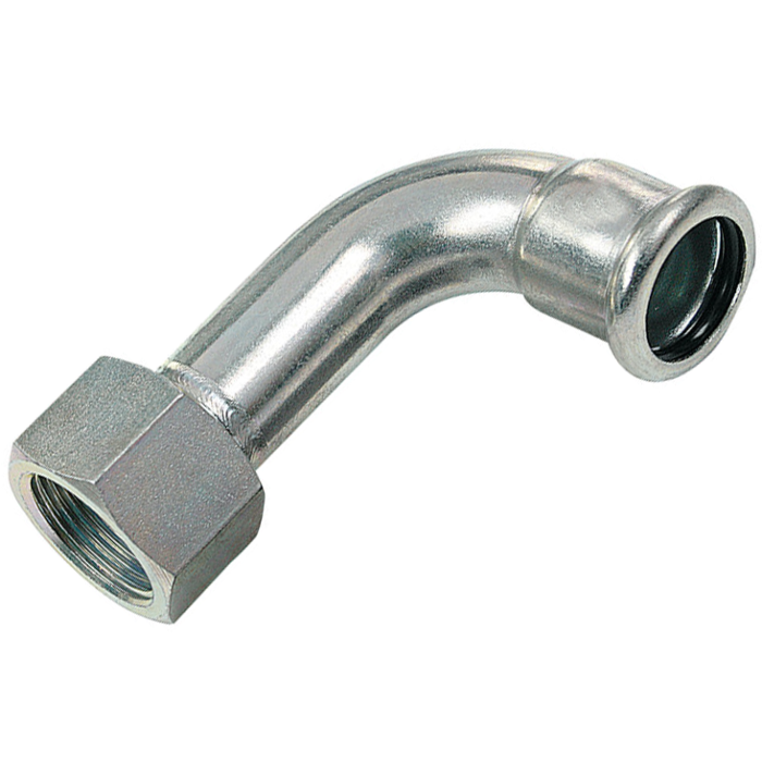 Bonfix PRESS bocht 90° staalverzinkt binnendraad x pers 2" x 54 mm | WitWay.nl